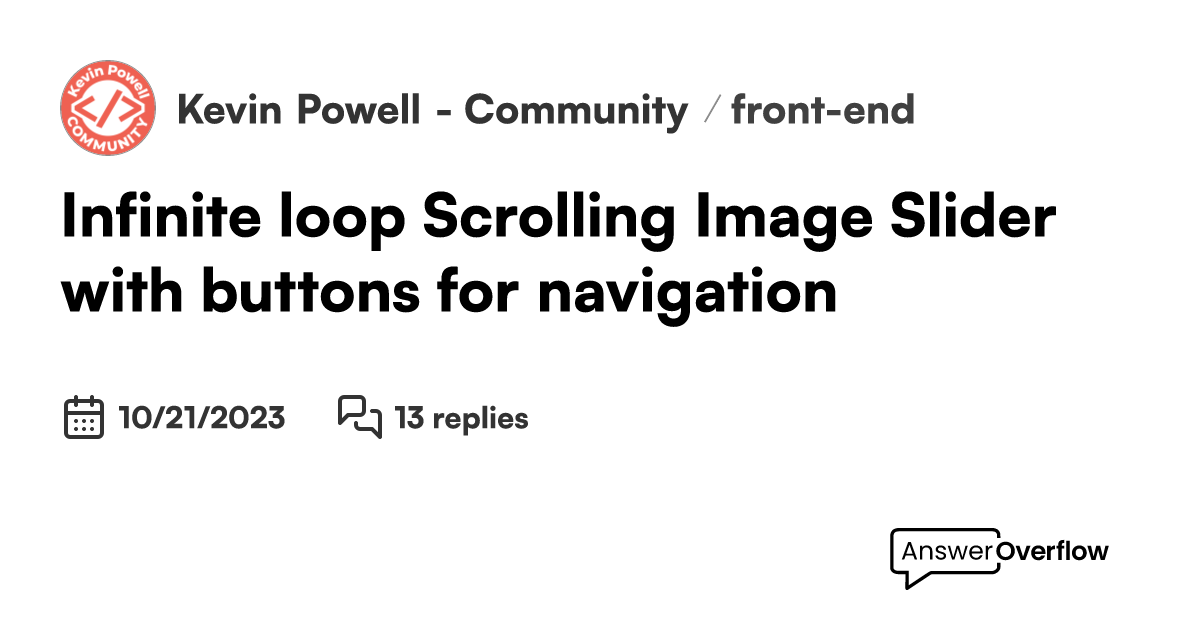 Infinite loop Scrolling Image Slider with buttons for navigation ...