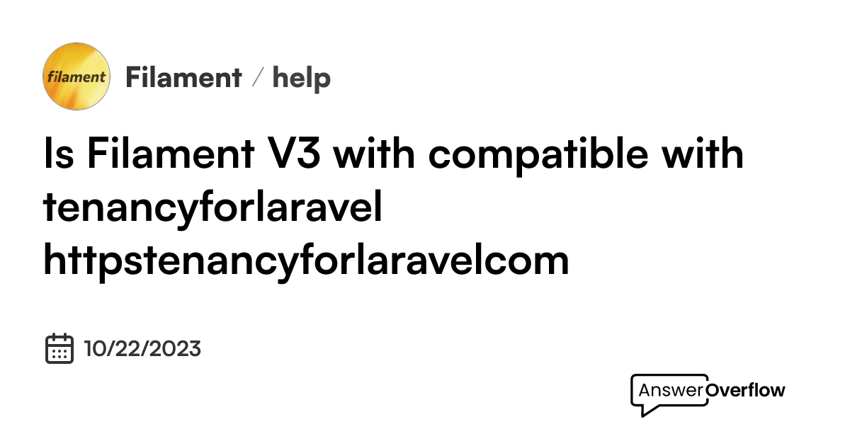 Is Filament V3 with compatible with tenancyforlaravel https ...