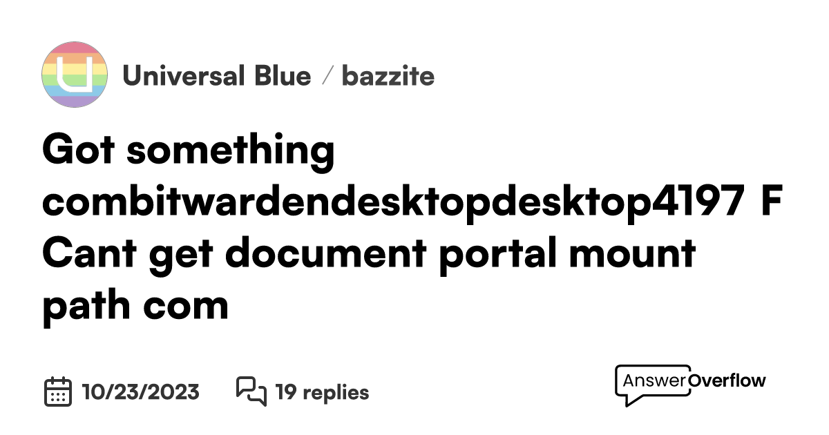 Got something ``` com.bitwarden.desktop.desktop[4197]: F: Can't get document portal mount path ...