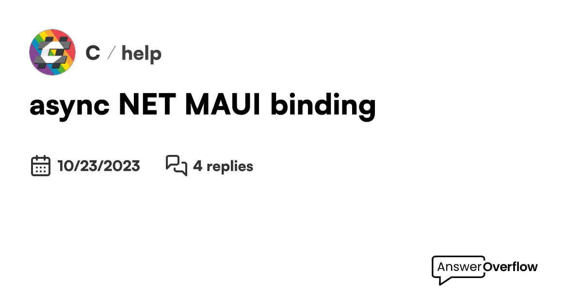 async .NET MAUI binding - C#