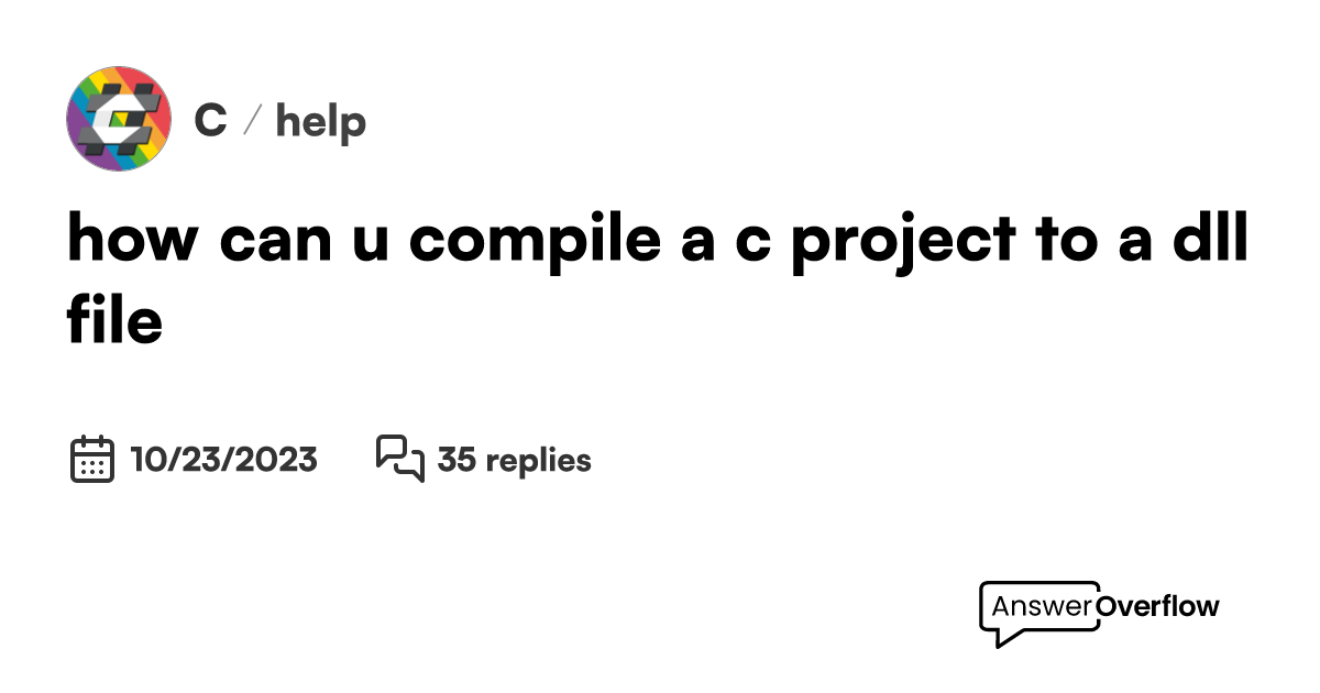 how can u compile a c# project to a .dll file? - C#