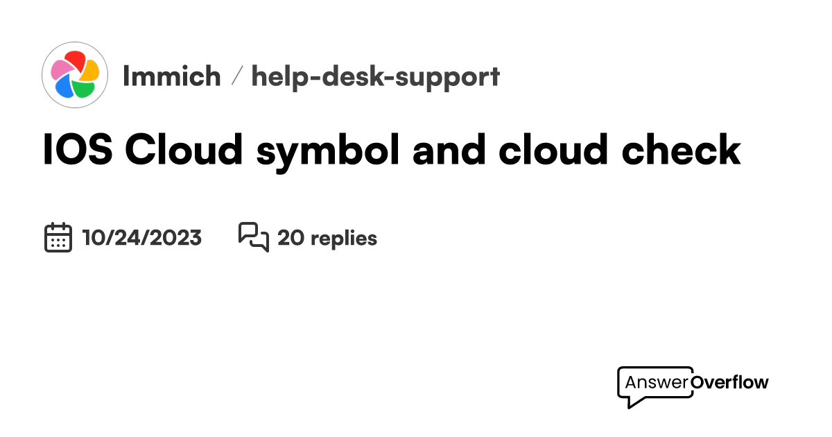 IOS Cloud symbol and cloud check - Immich