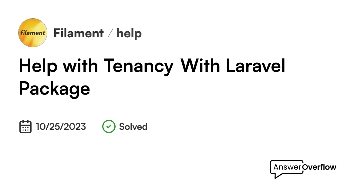 Help with Tenancy With Laravel Package - Filament