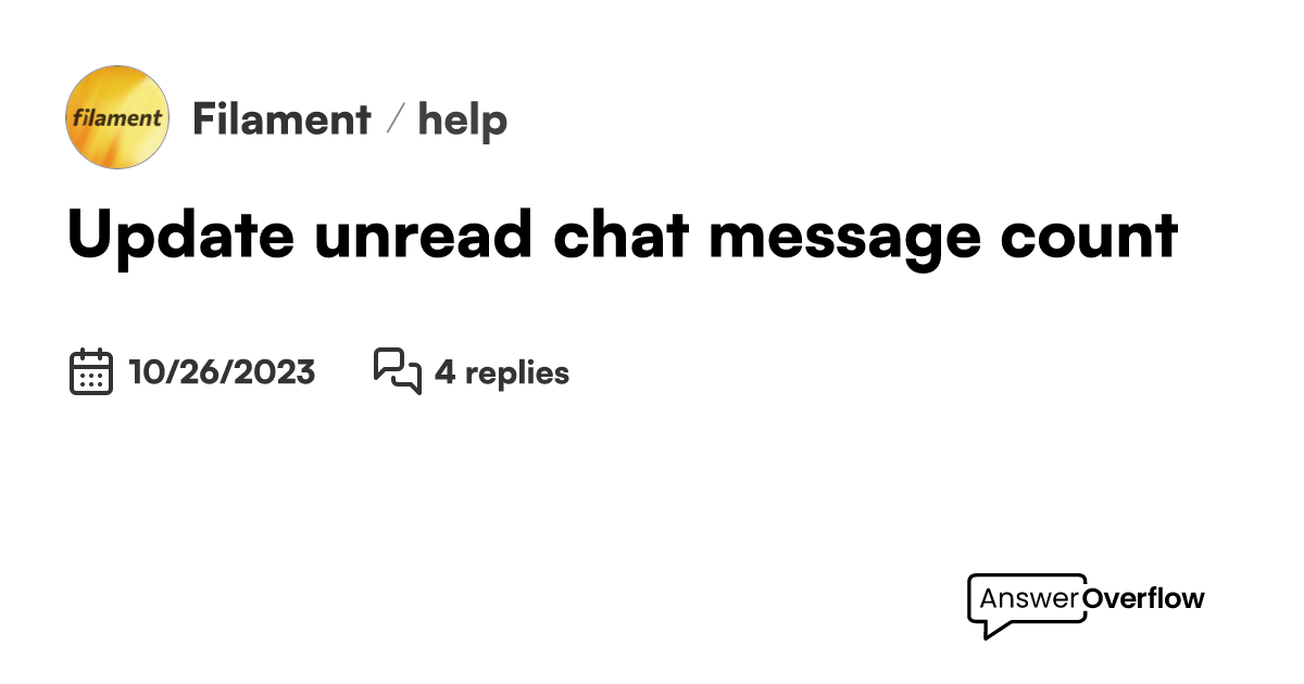 Update unread chat message count - Filament