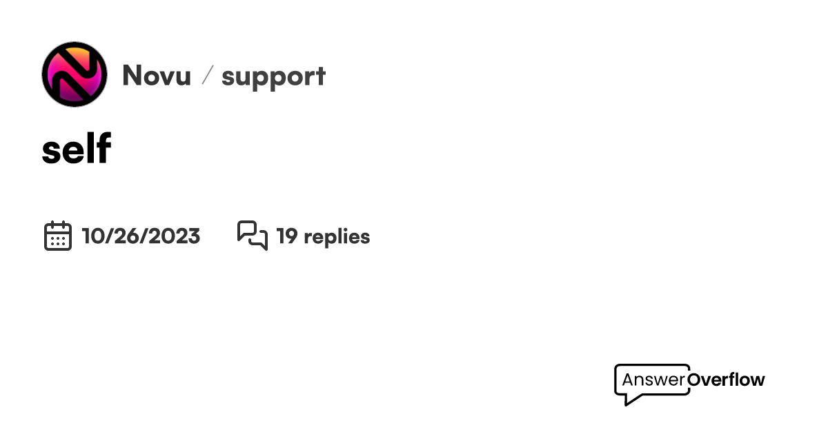 self - Novu