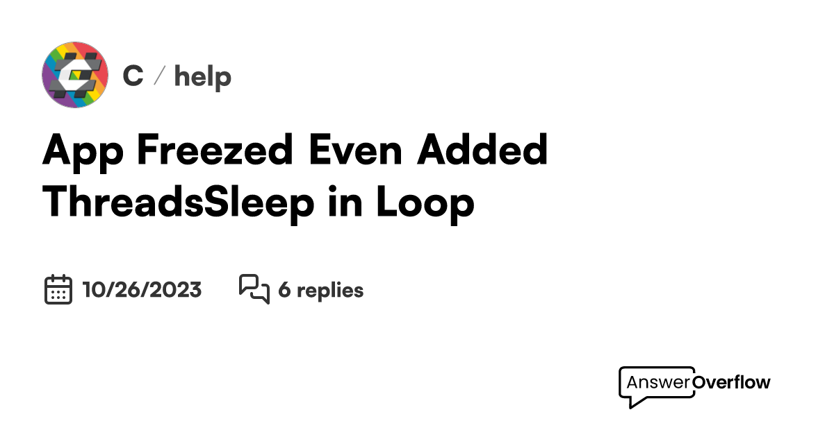 App Freezed Even Added Threads.Sleep in Loop - C#
