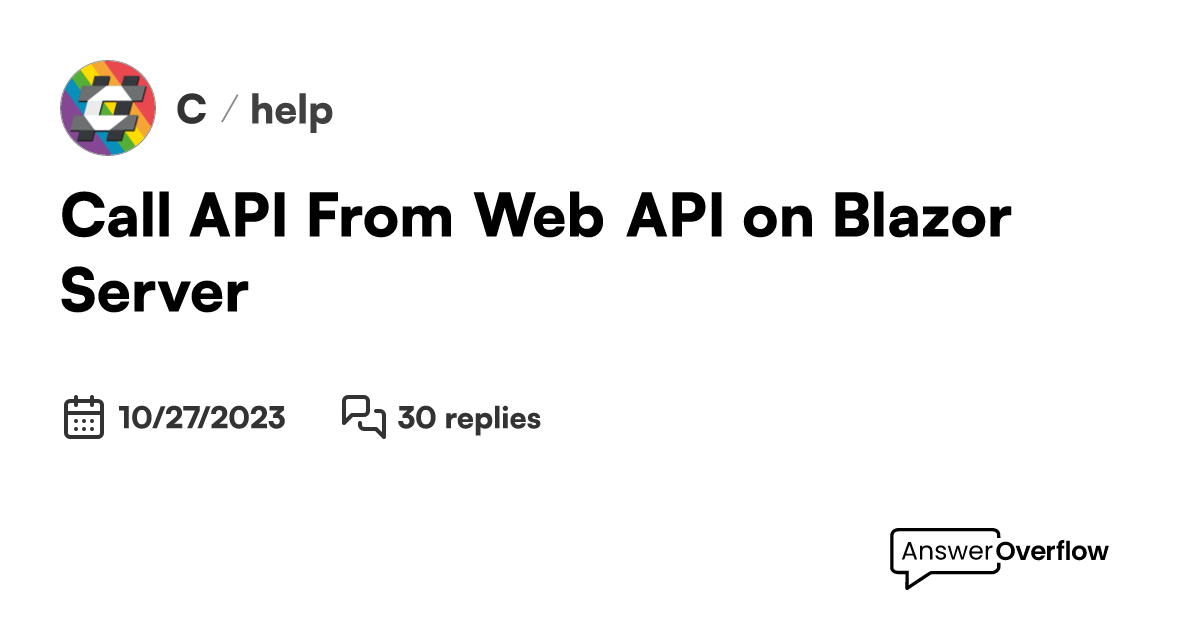 Call Api From Web Api On Blazor Server C