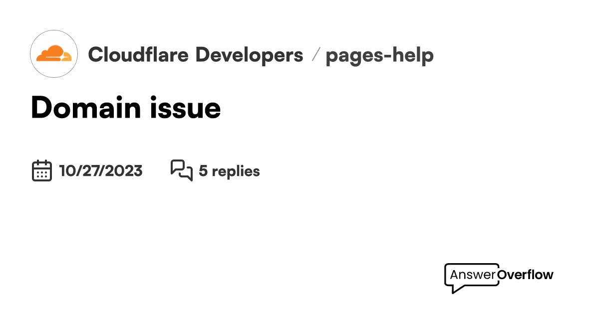 Domain issue - Cloudflare Developers