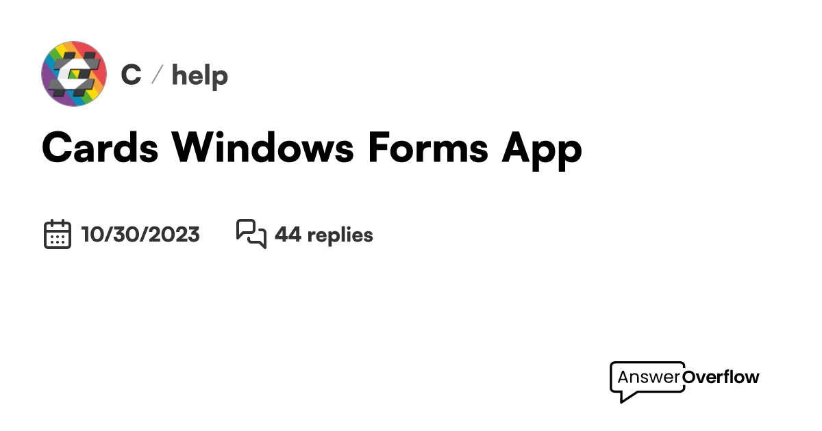 Cards Windows Forms App - C#