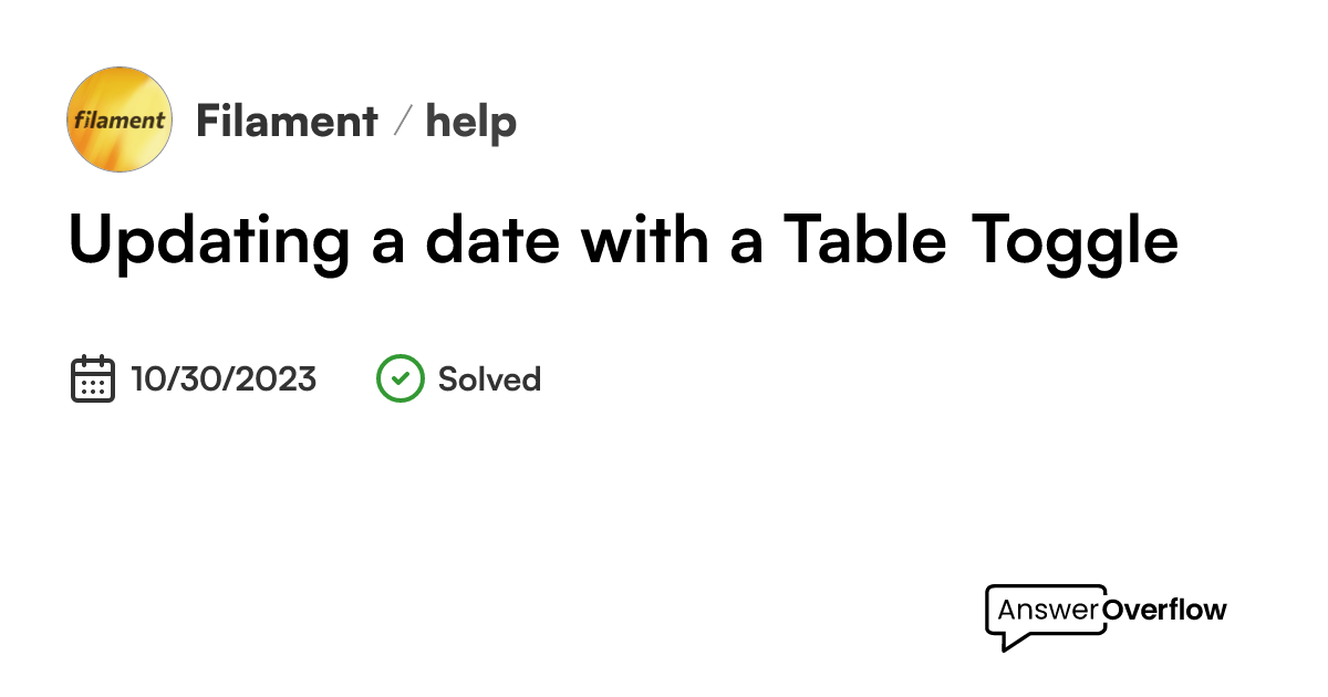 Updating a date with a Table Toggle. - Filament