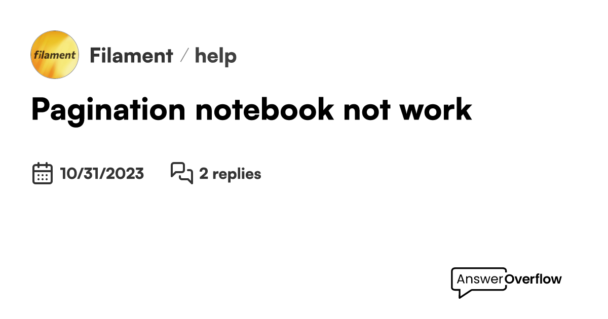Pagination notebook not work - Filament