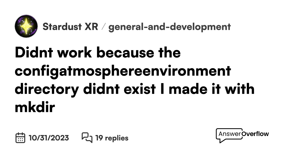 Didnt work because the ~/.config/atmosphere/environment directory didnt exist. I made it with ...