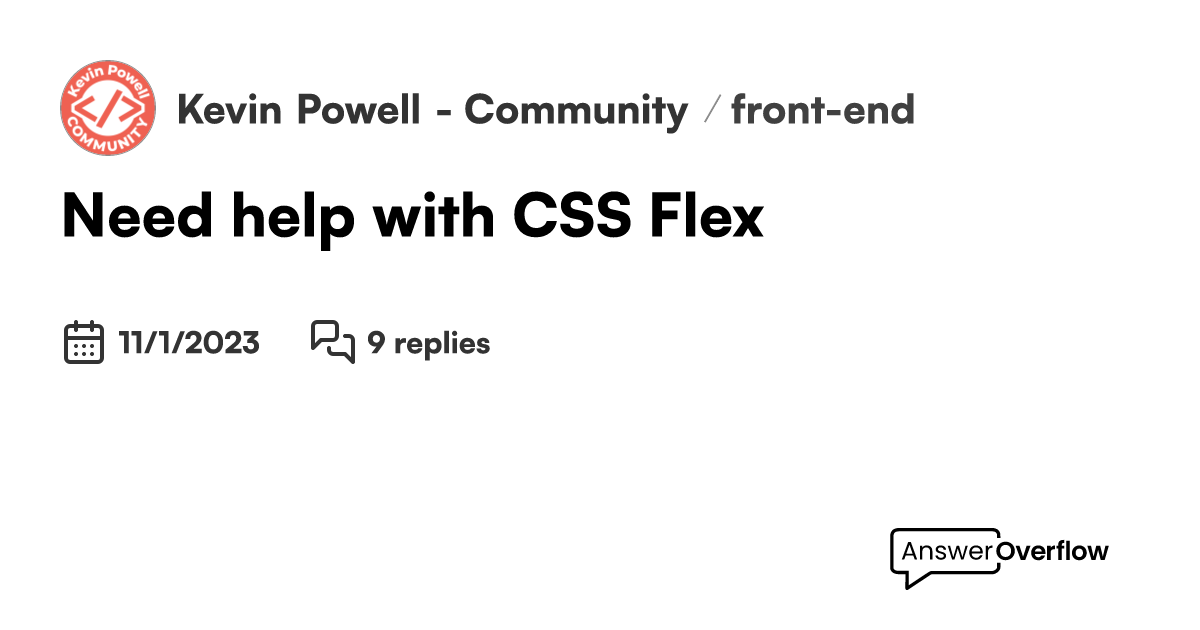 Need help with CSS Flex - Kevin Powell - Community
