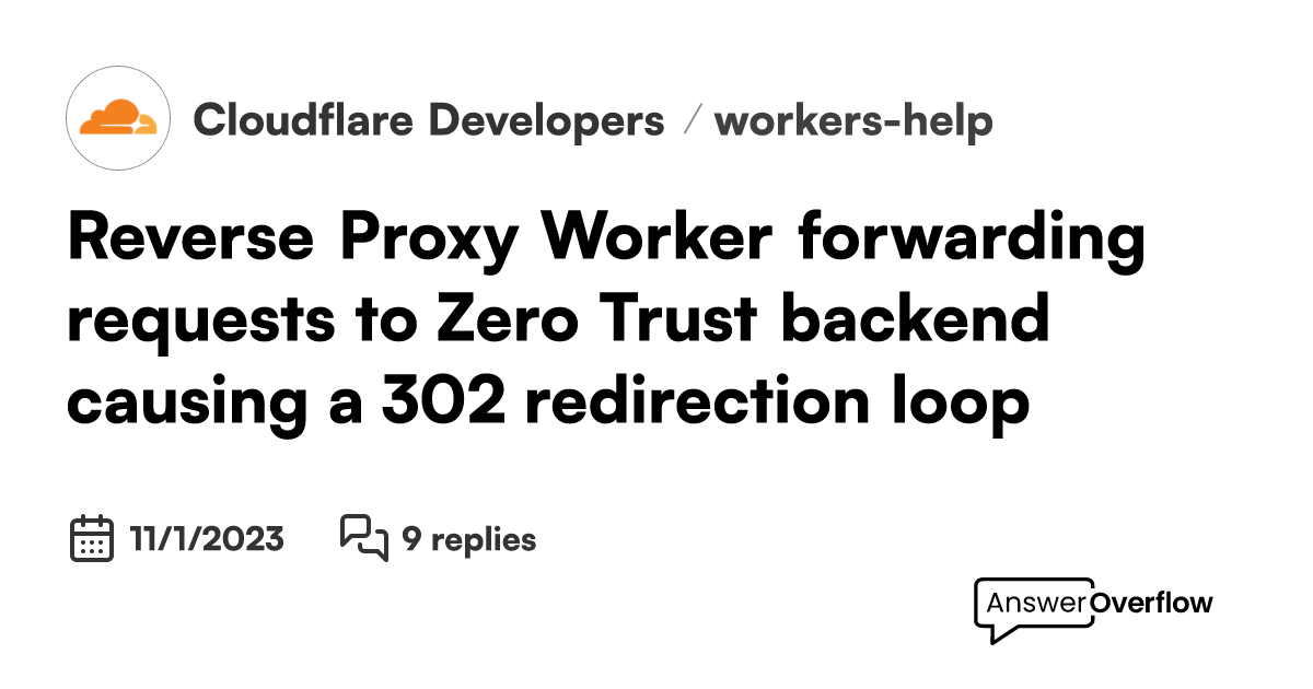 Reverse Proxy Worker Forwarding Requests To Zero Trust Backend Causing A 302 Redirection Loop