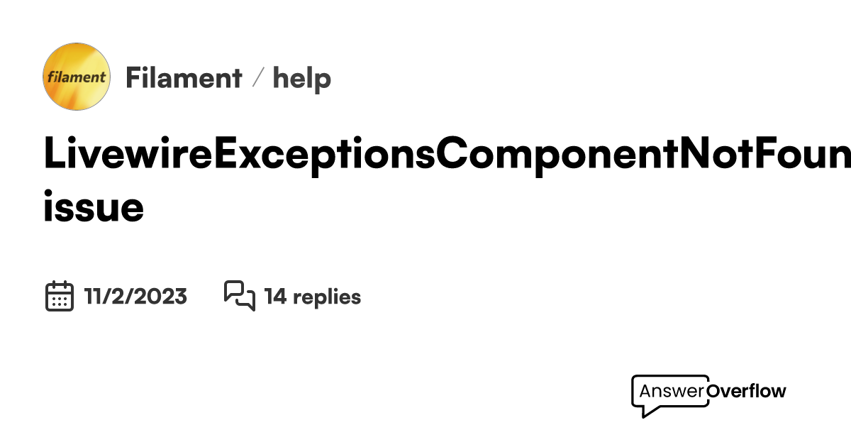 Livewire\Exceptions\ComponentNotFoundException issue - Filament