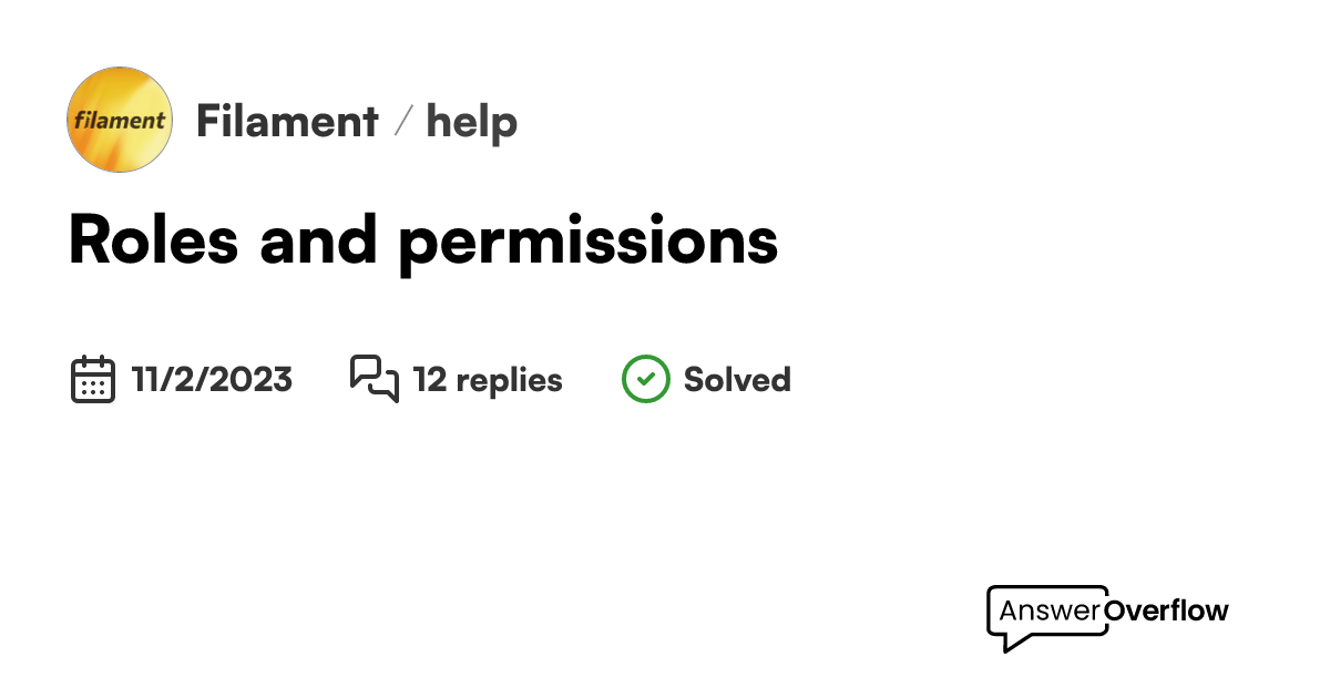 Roles and permissions - Filament