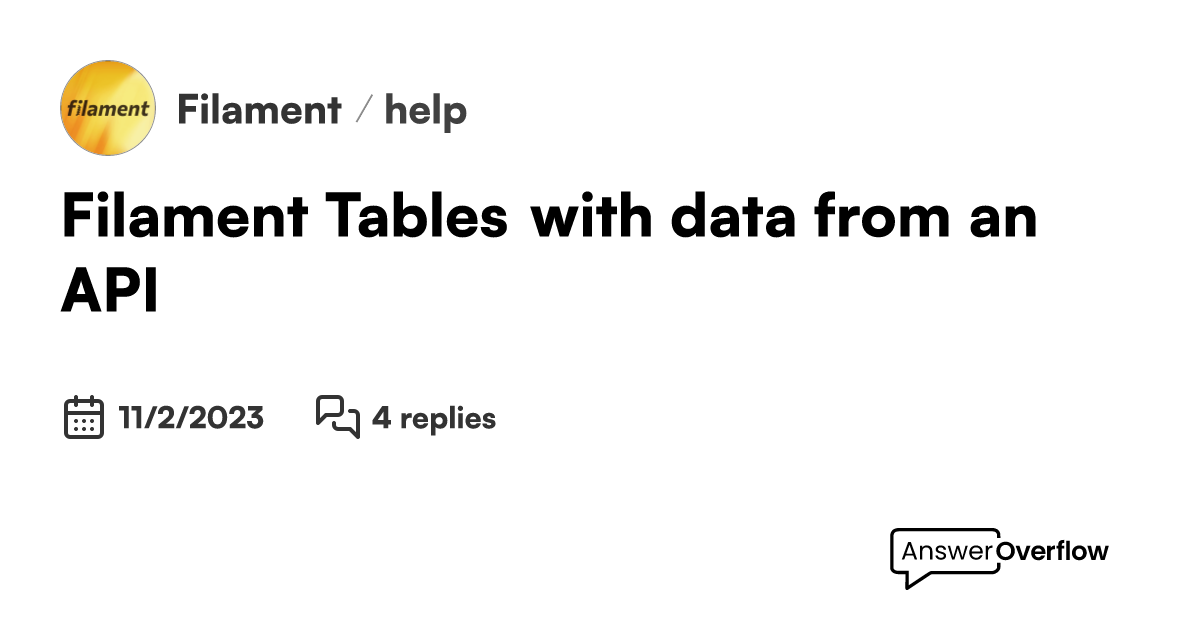Filament Tables with data from an API. - Filament