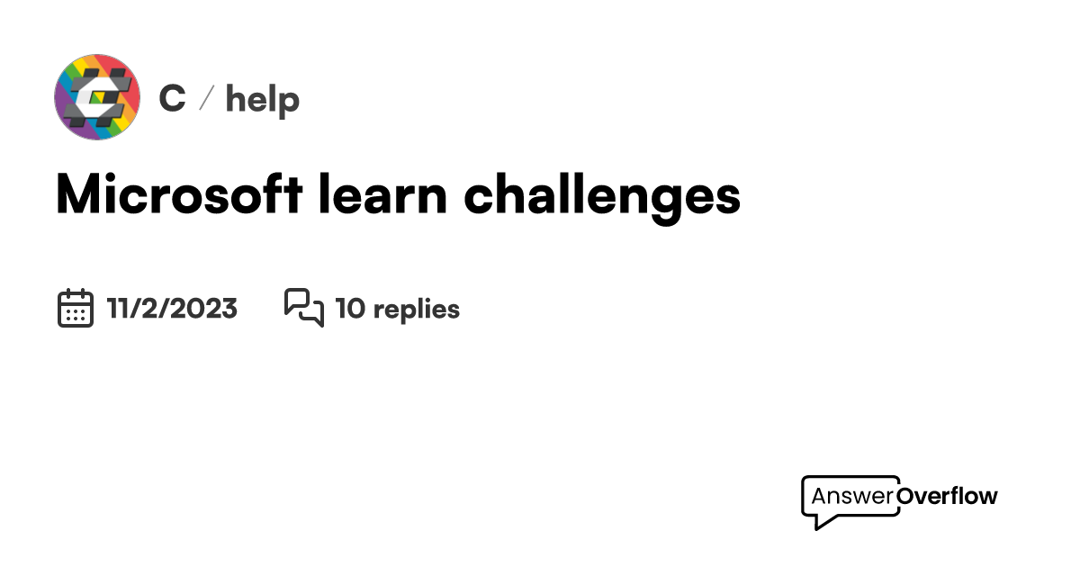 Microsoft Learn Challenges C 