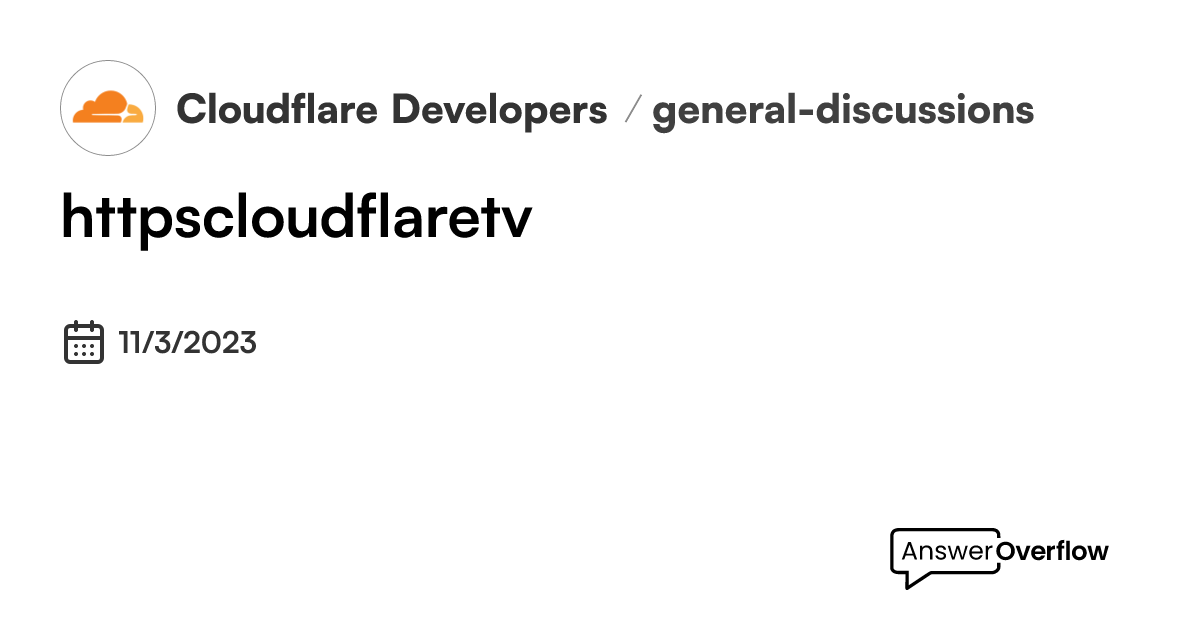 https://cloudflare.tv/ - Cloudflare Developers