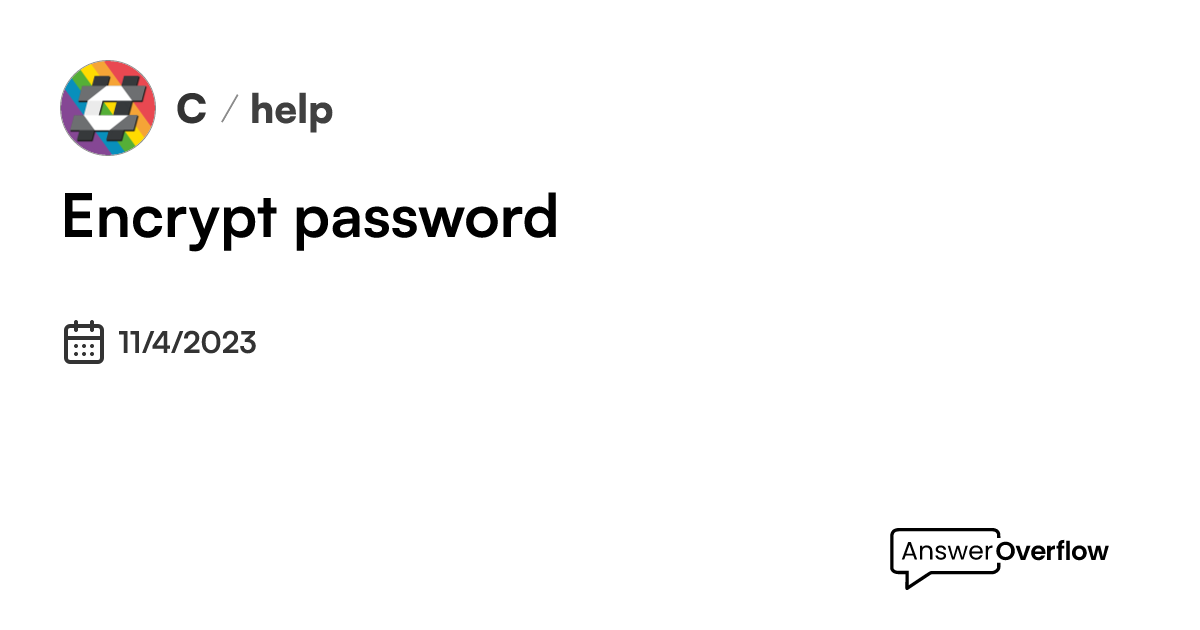 Encrypt password - C#