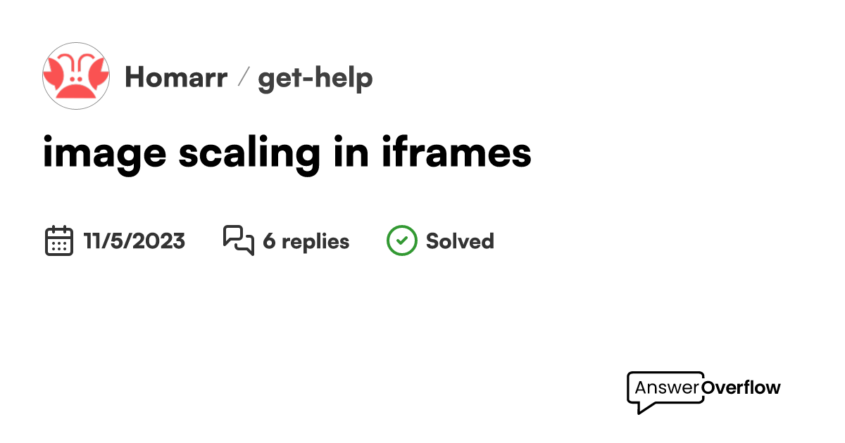image scaling in iframes - Homarr