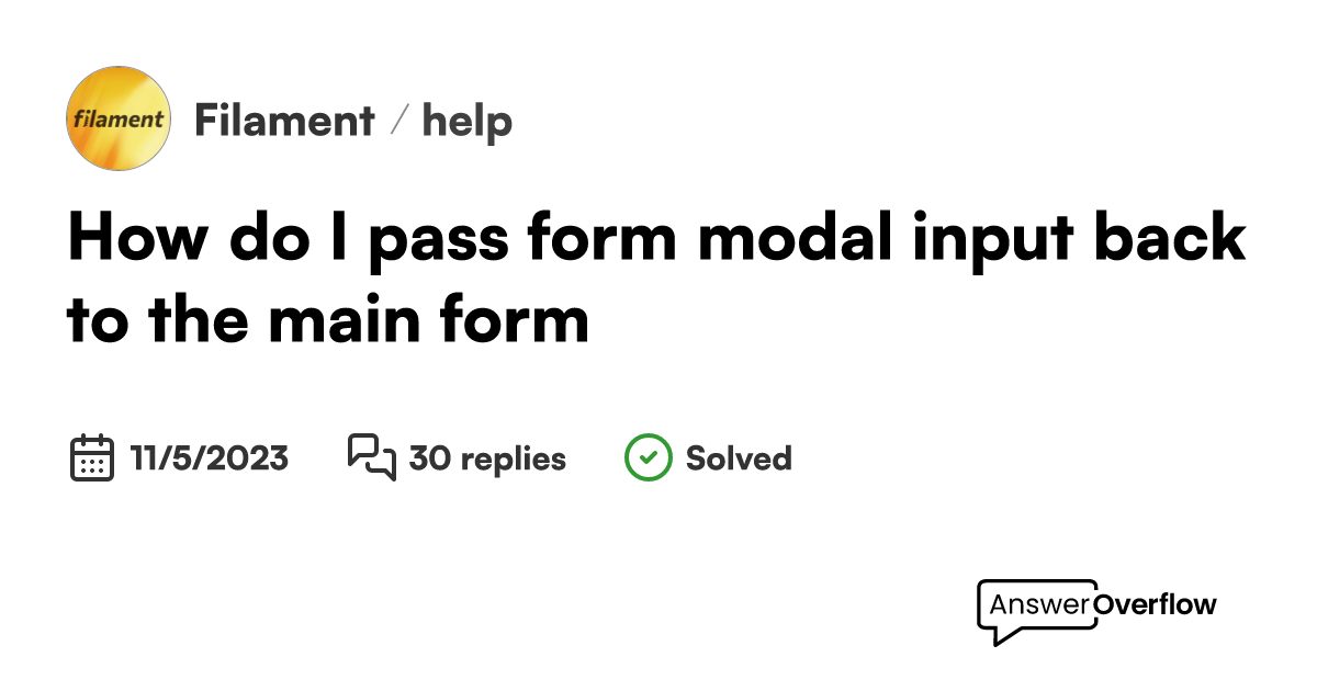 How do I pass form modal input back to the main form? - Filament