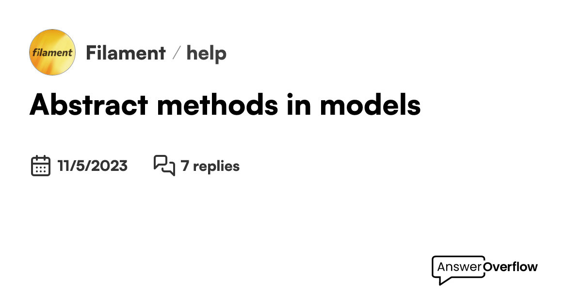 Abstract methods in models - Filament