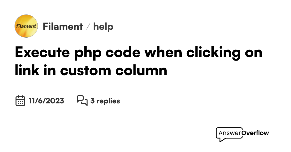Execute Php Code When Clicking On Link In Custom Column Filament