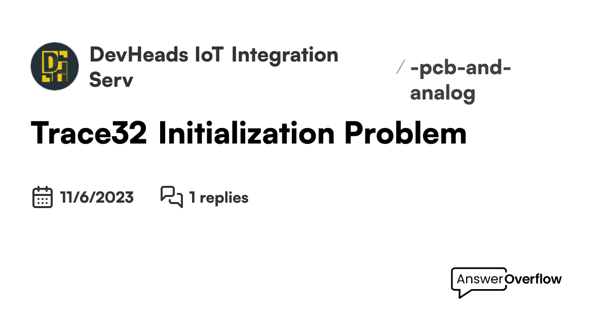 Trace32 Initialization Problem - DevHeads IoT Integration Server