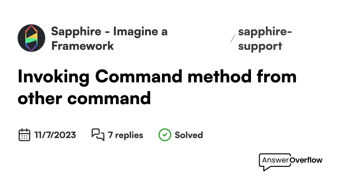 Invoking Command method from other command - Sapphire - Imagine a Framework