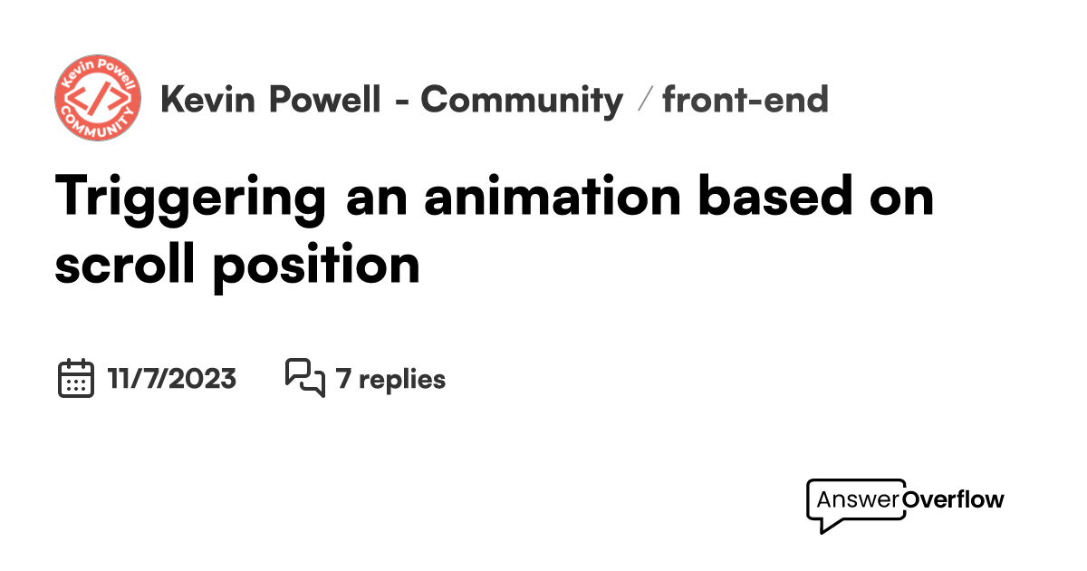 Triggering an animation based on scroll position - Kevin Powell - Community
