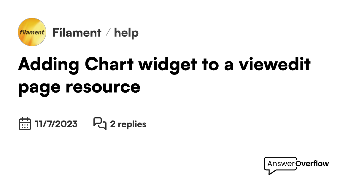 Adding Chart widget to a view/edit page resource ? - Filament