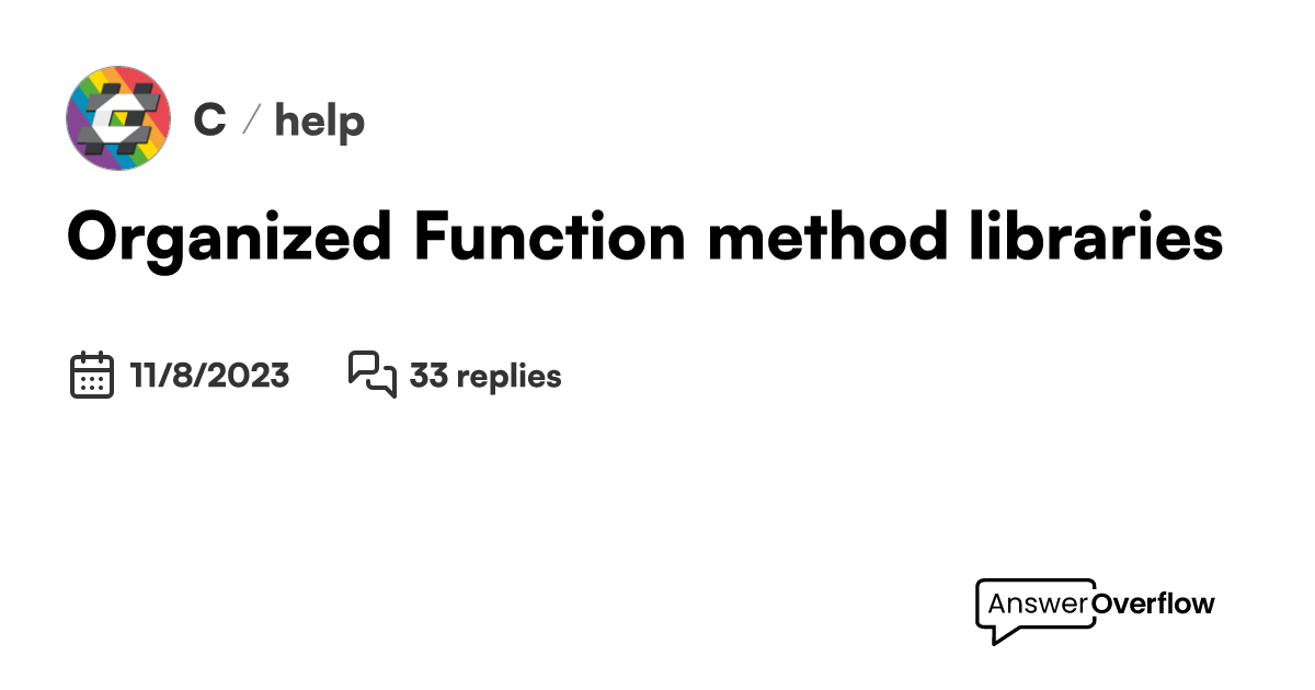 Organized Function / method libraries? - C#