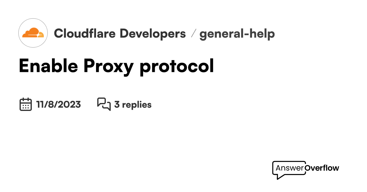Enable Proxy protocol - Cloudflare Developers