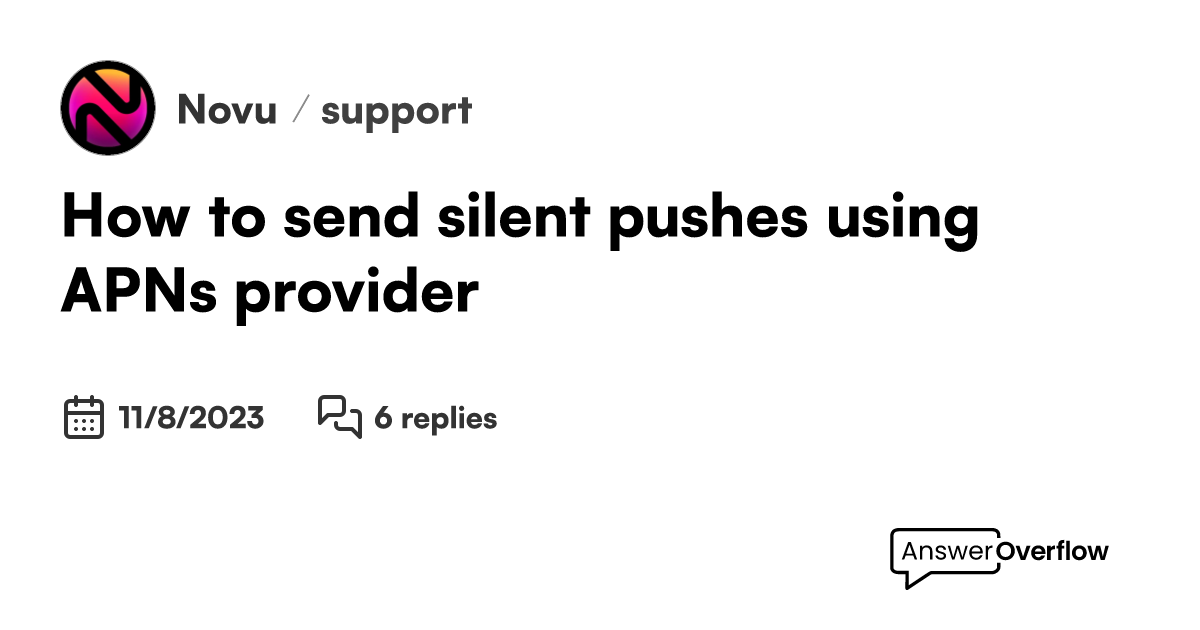 How to send silent pushes using APNs provider? - Novu