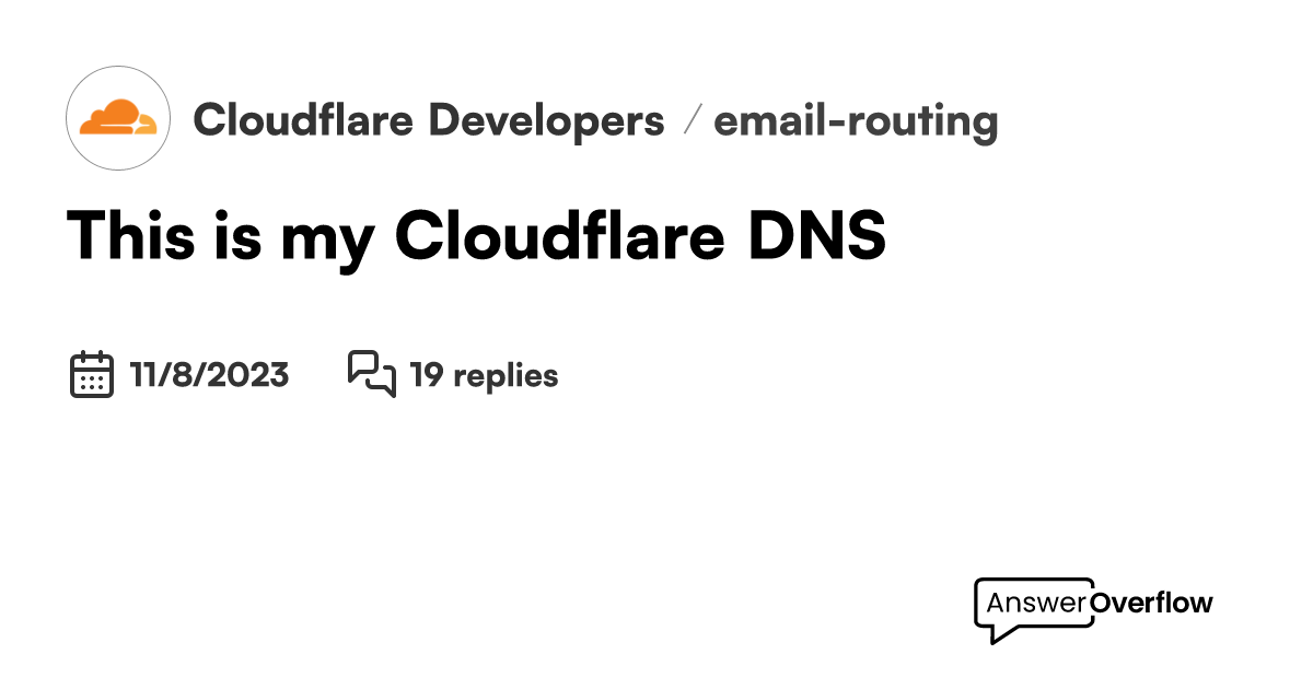 This is my Cloudflare DNS - Cloudflare Developers