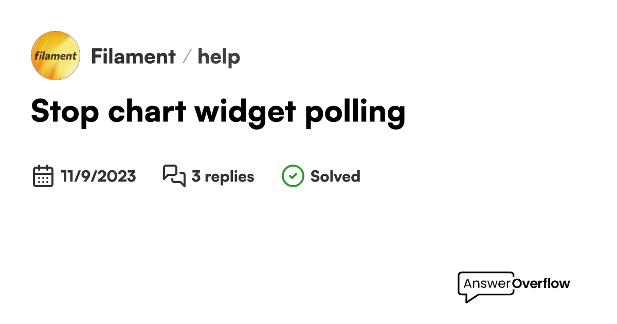 Stop chart widget polling - Filament