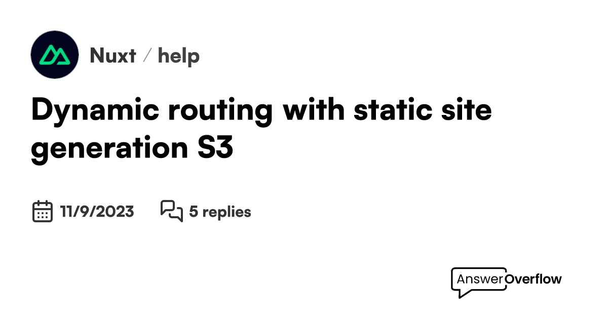 Dynamic routing with static site generation (S3) - Nuxt
