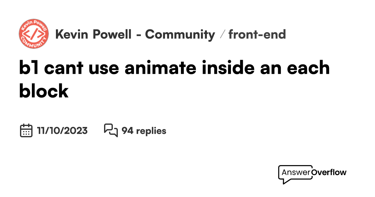 b1, can't use animate inside an each block? - Kevin Powell - Community