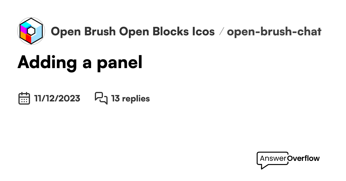 Adding a panel - Open Brush, Open Blocks, Icosa Gallery