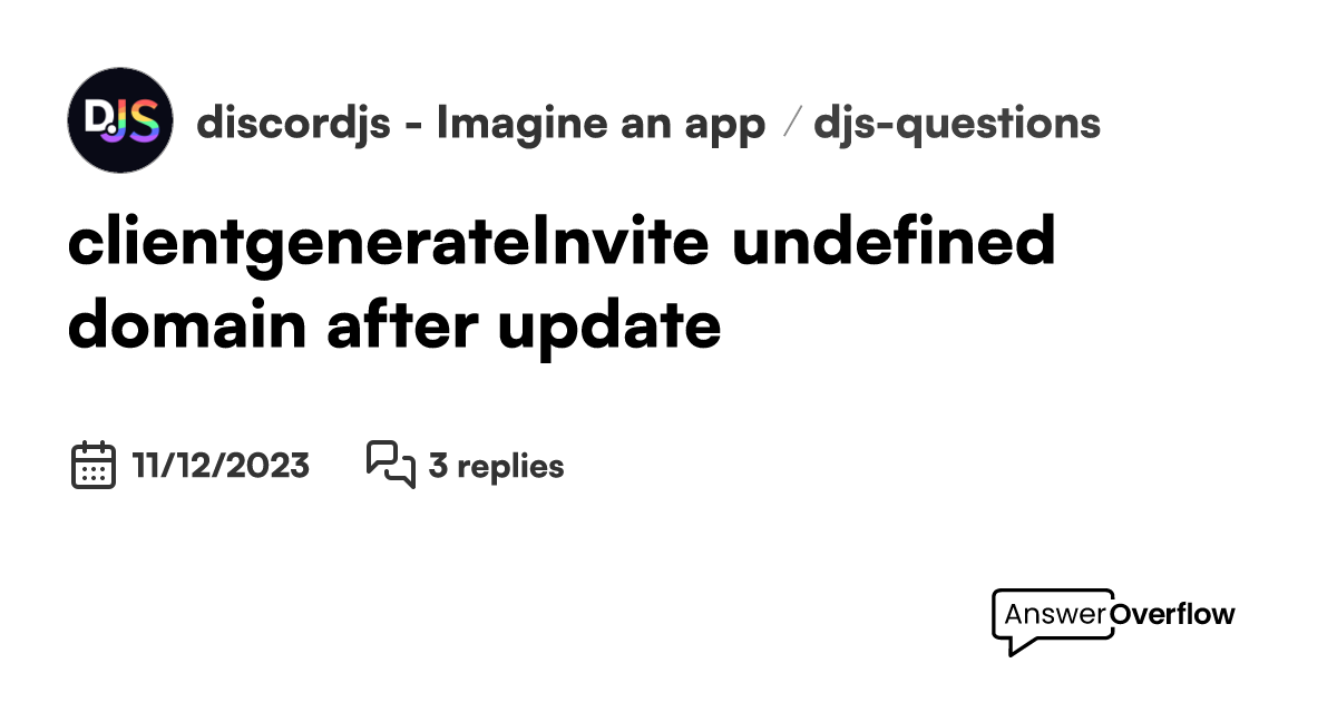 `client.generateInvite()` undefined domain after update - discord.js ...