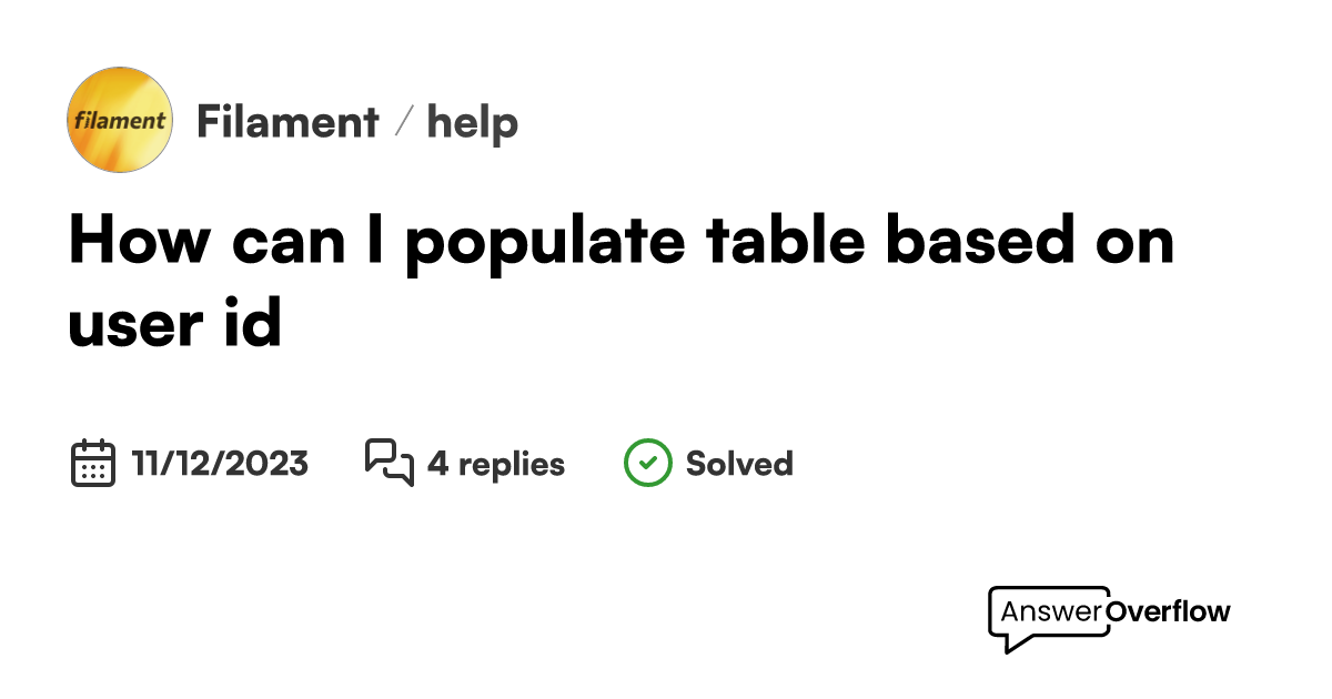 How can I populate table based on user id? - Filament