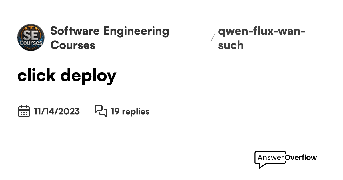 Click Deploy Software Engineering Courses Secourses