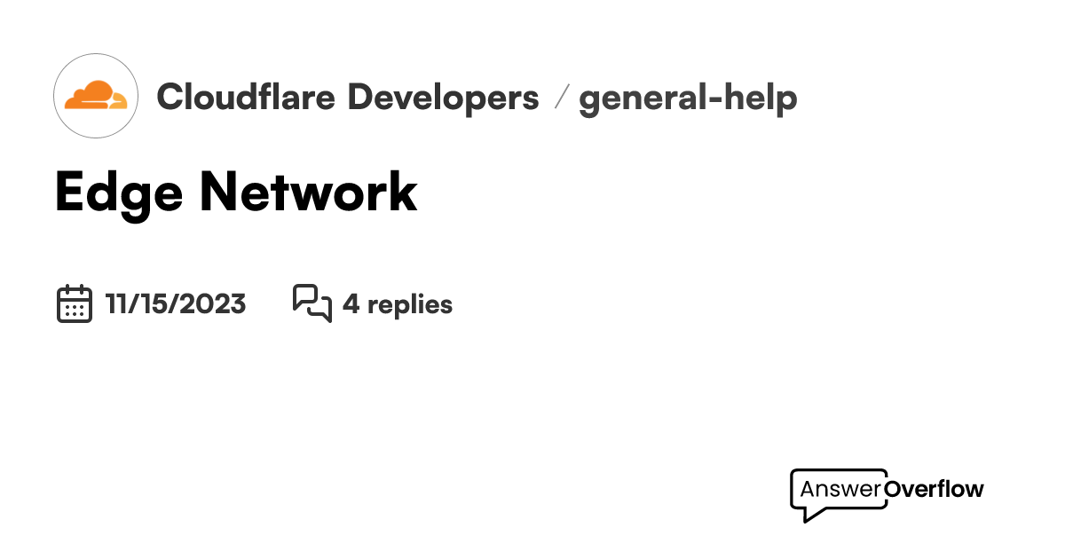 Edge Network - Cloudflare Developers