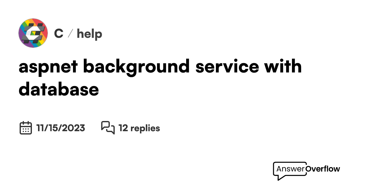 asp.net background service with database - C#