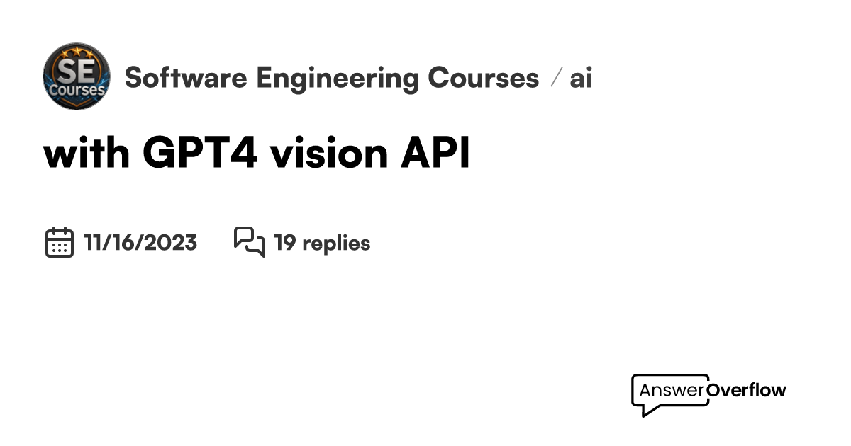 with GPT4 vision API - Software Engineering Courses (SECourses)