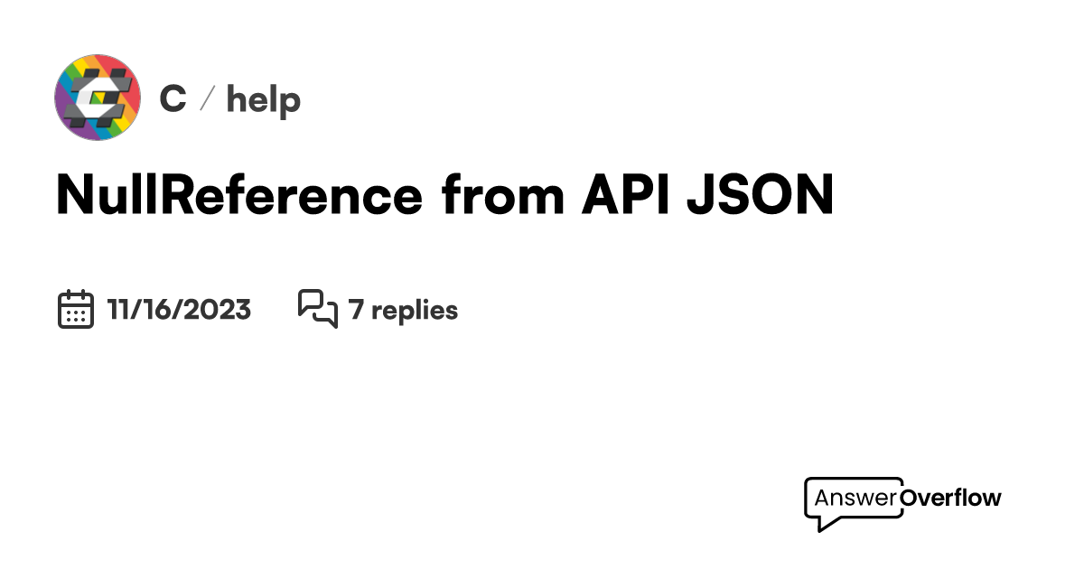 Nullreference From Api Json C