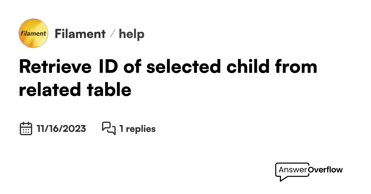 Retrieve ID of selected child from related table - Filament