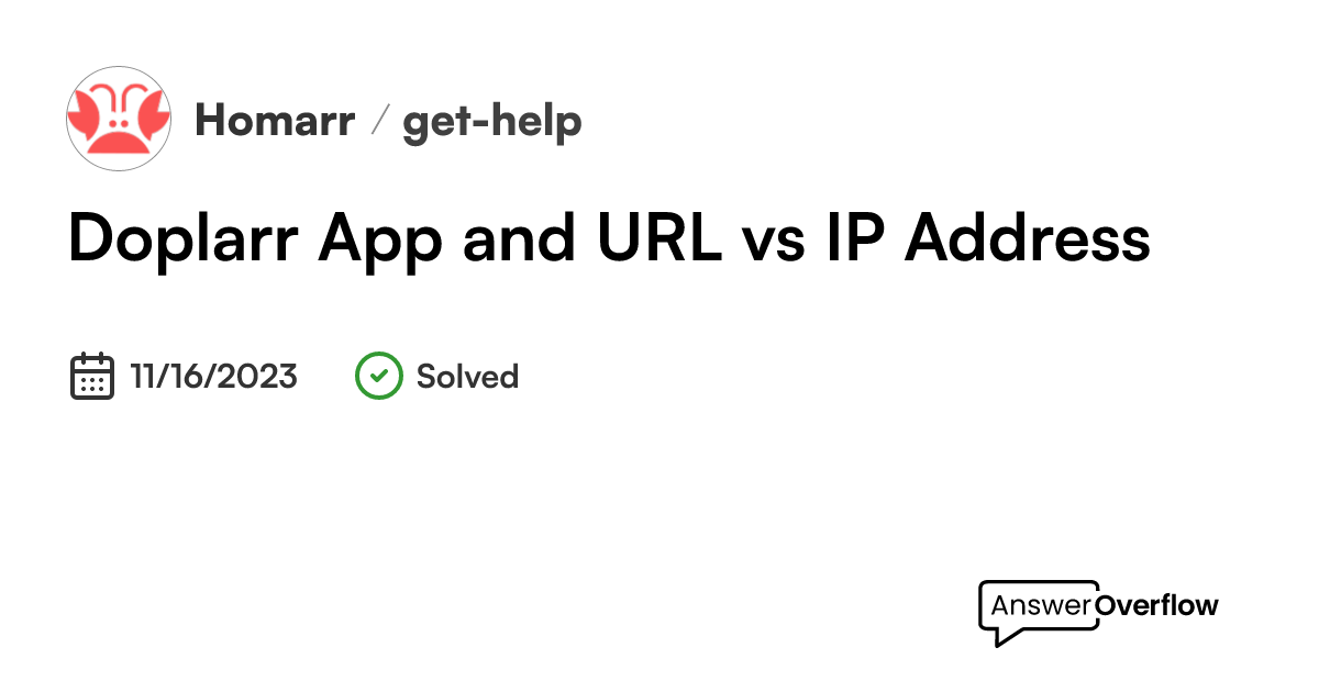 Doplarr App and URL vs IP Address - Homarr