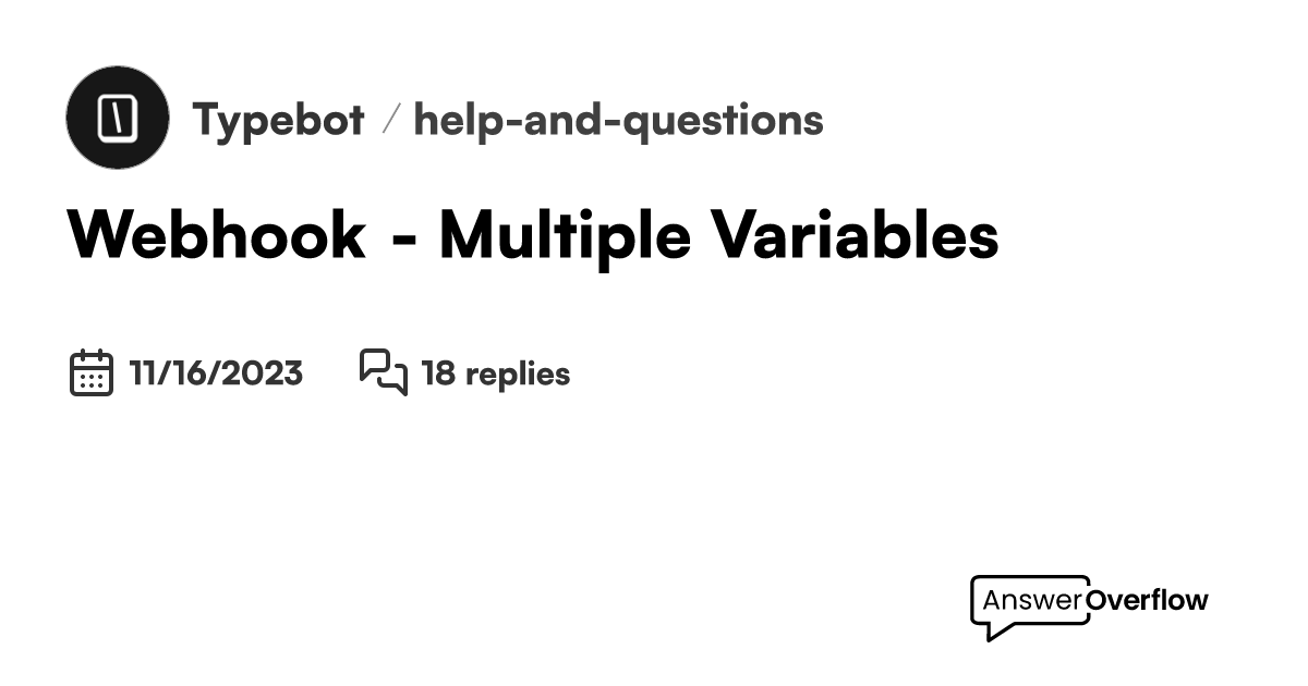 Webhook - Multiple Variables - Typebot